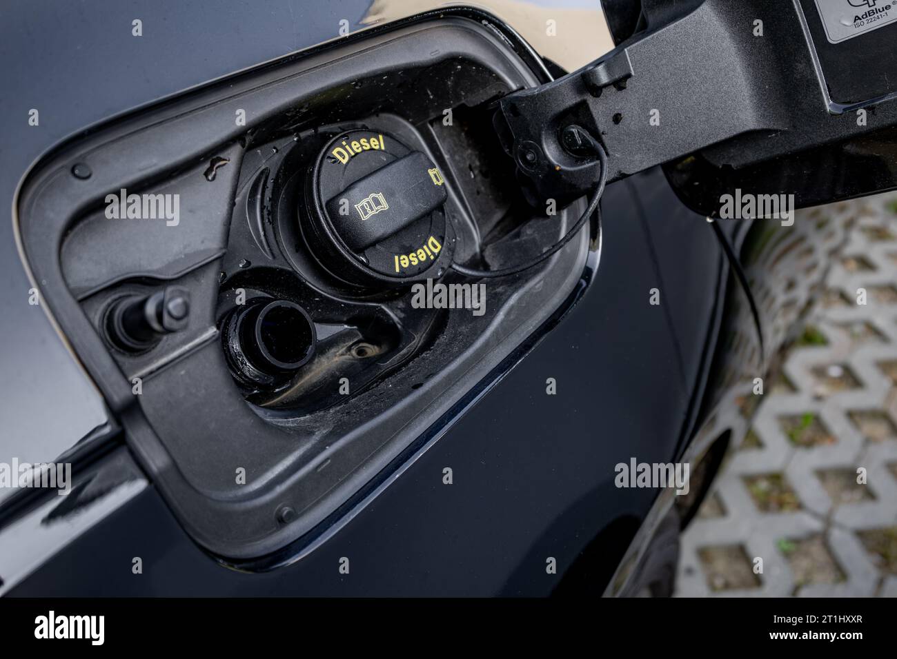 Adblue fuel infusion into the car adblue system failure Stock Photo - Alamy
