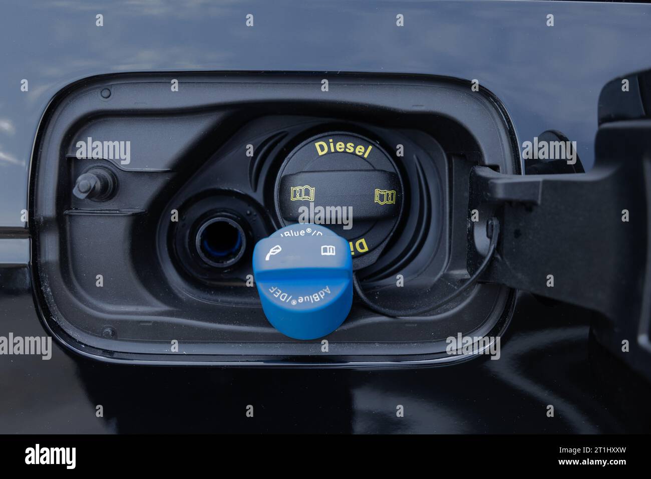 Adblue fuel infusion into the car adblue system failure Stock Photo - Alamy