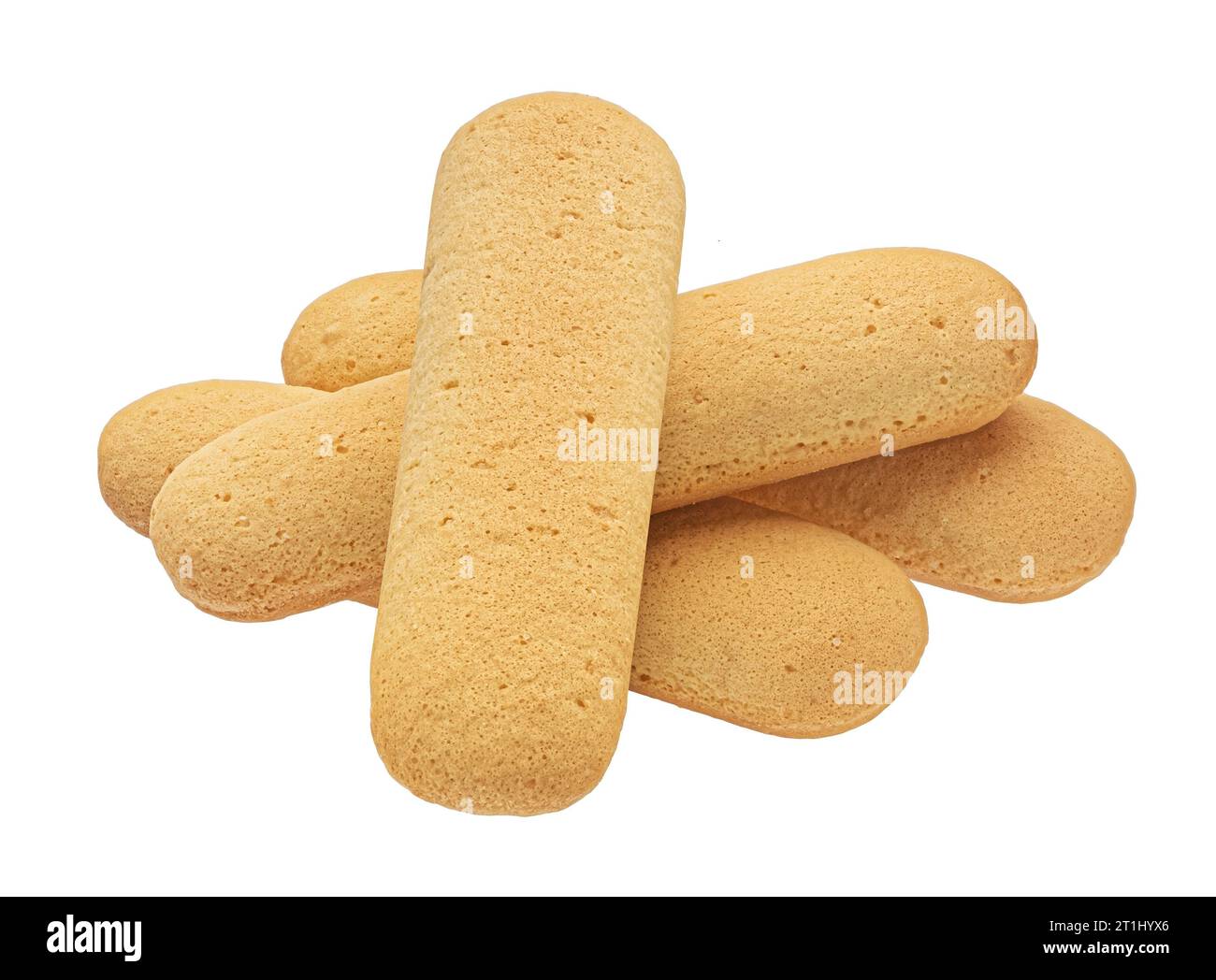 Italian savoiardi biscuits, ladyfinger cookies isolated on white ...