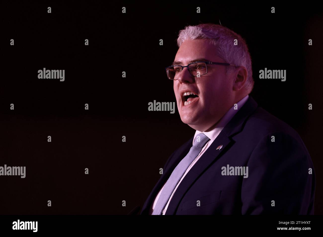 DUP deputy leader Gavin Robinson MP speaking during the DUP's annual ...
