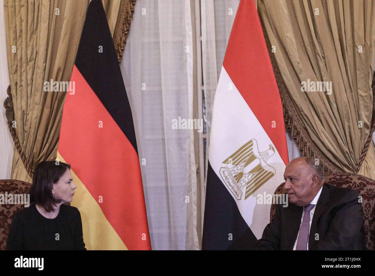 Cairo, Egypt. 14th Oct, 2023. Egyptian Minister of Foreign Affairs ...