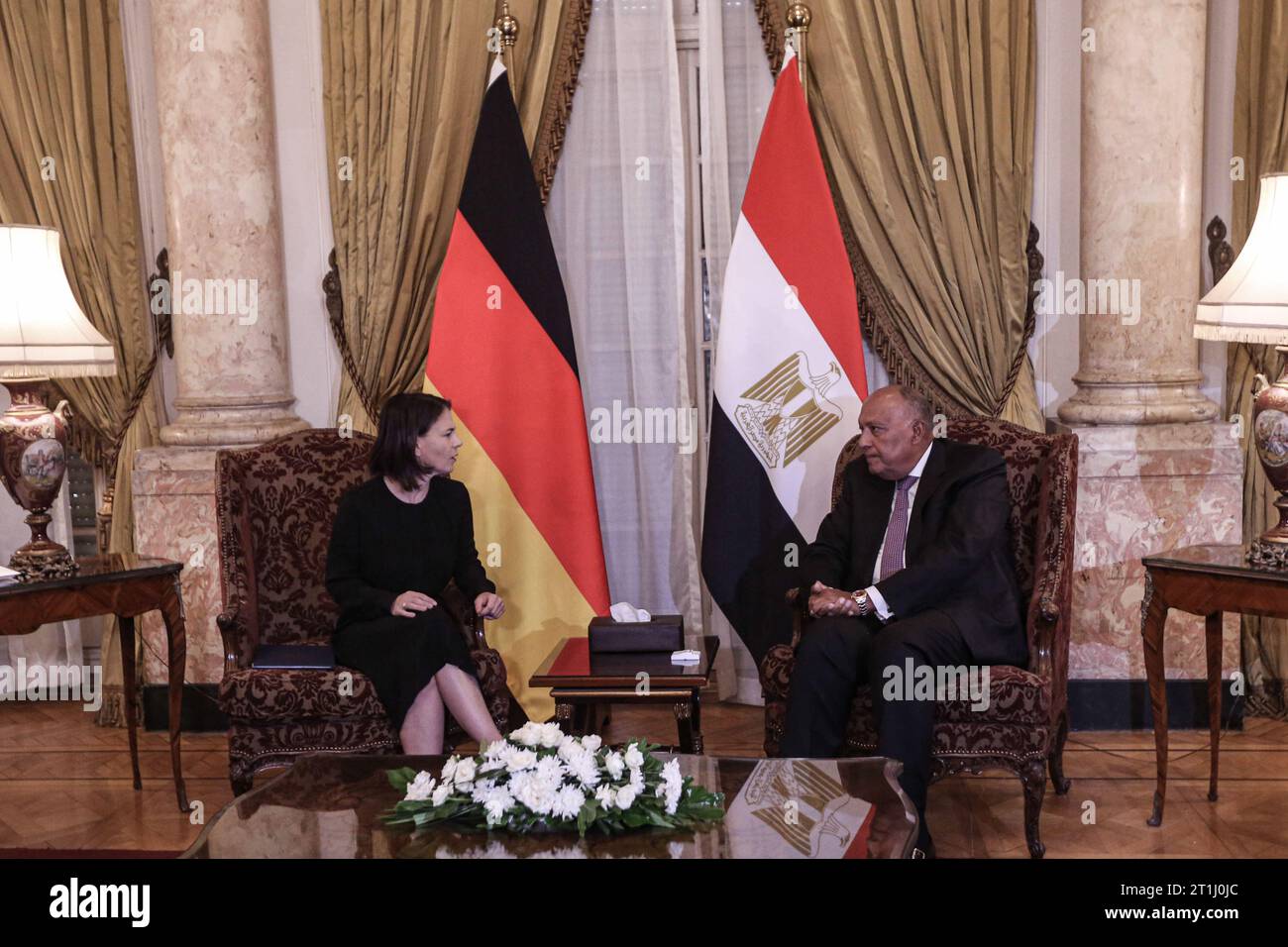 Cairo, Egypt. 14th Oct, 2023. Egyptian Minister of Foreign Affairs ...