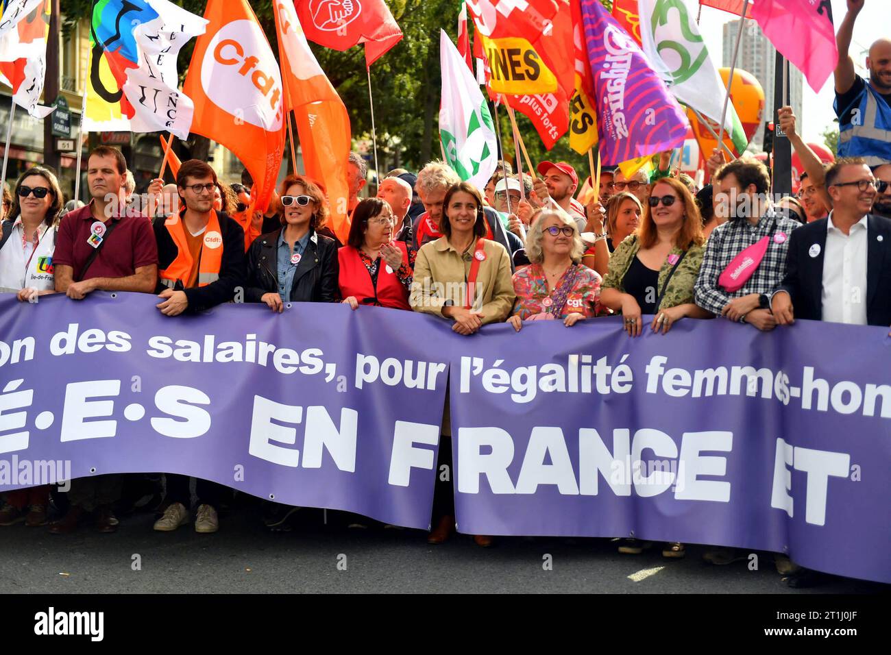 Paris, France. 14th Oct, 2023. Inter-union during the inter-union ...