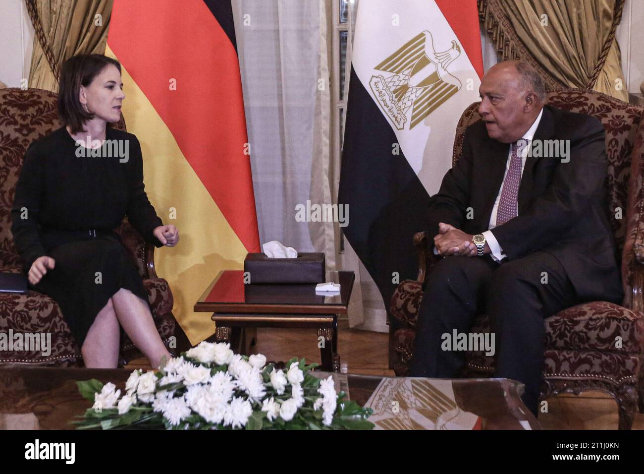 Cairo, Egypt. 14th Oct, 2023. Egyptian Minister of Foreign Affairs ...