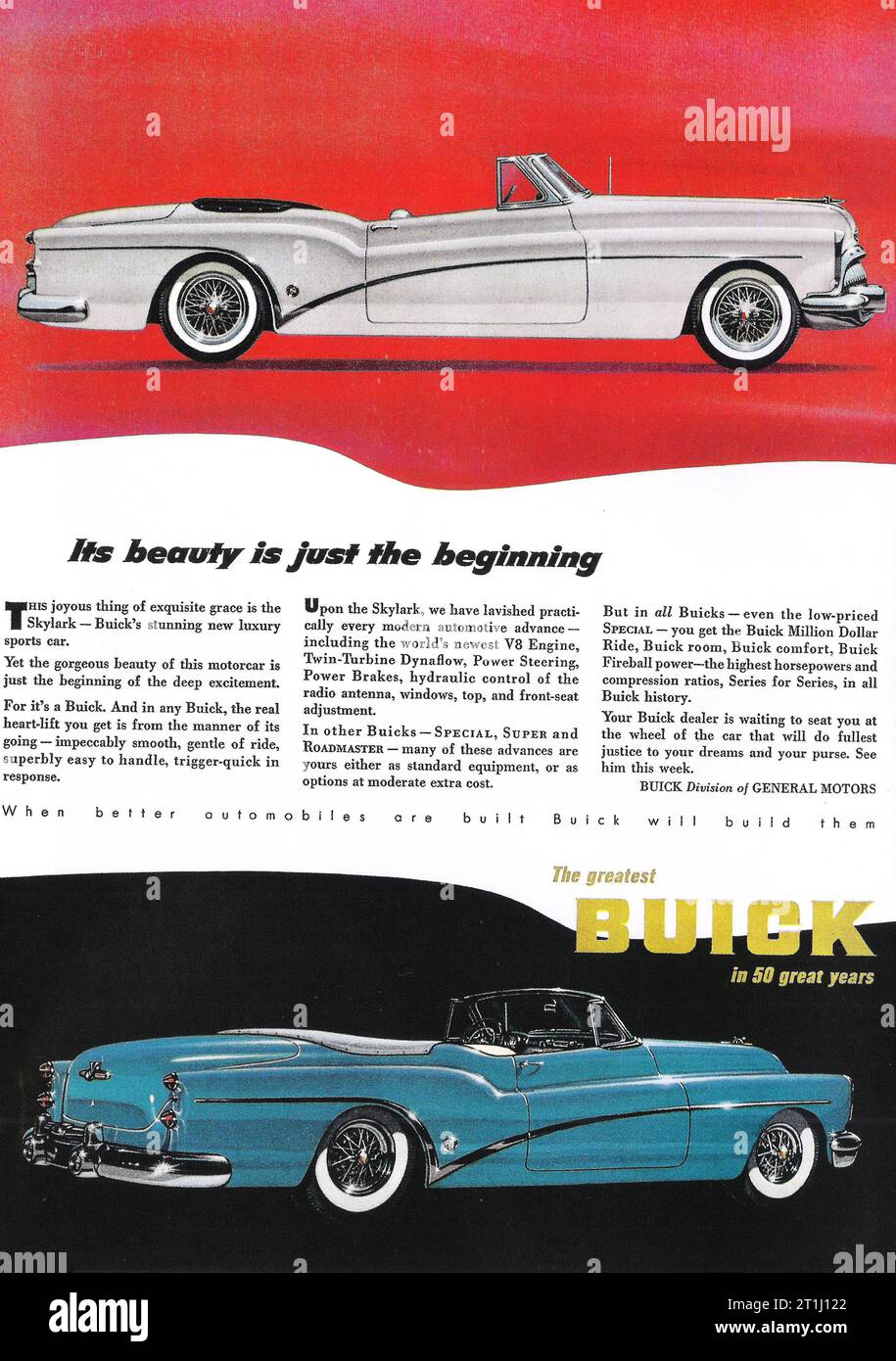 1953 Buick Ad Stock Photo - Alamy