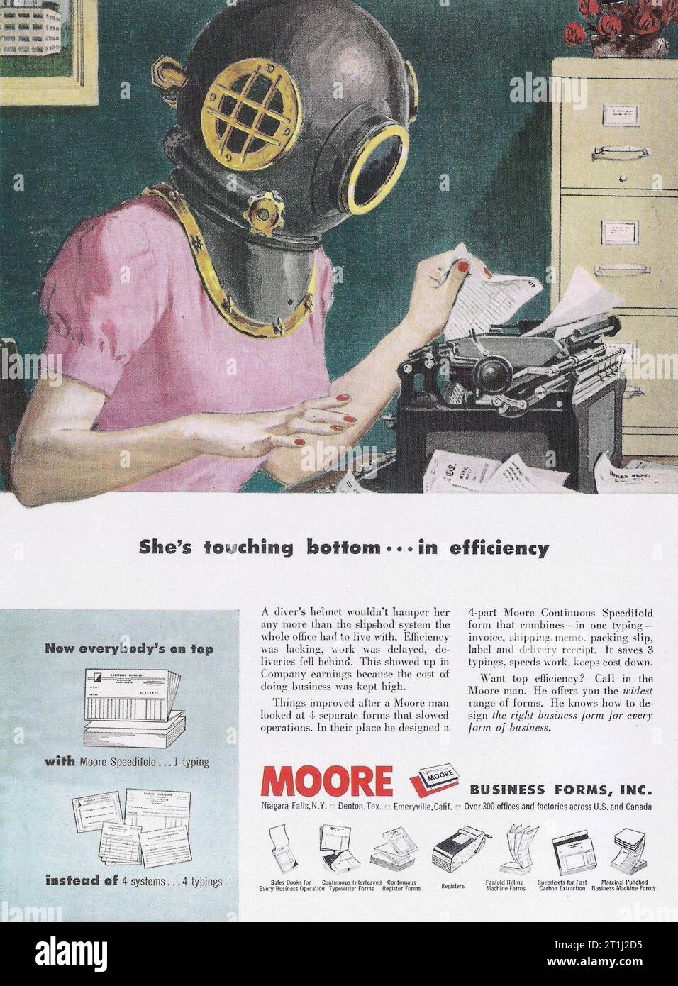 1952 Moore forms ad Stock Photo - Alamy