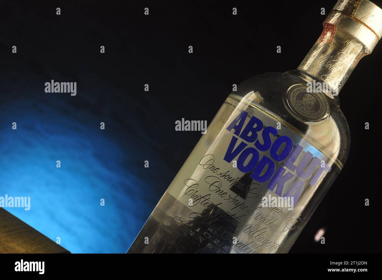Bottle of absolut Vodka, popular russian beverage Stock Photo - Alamy