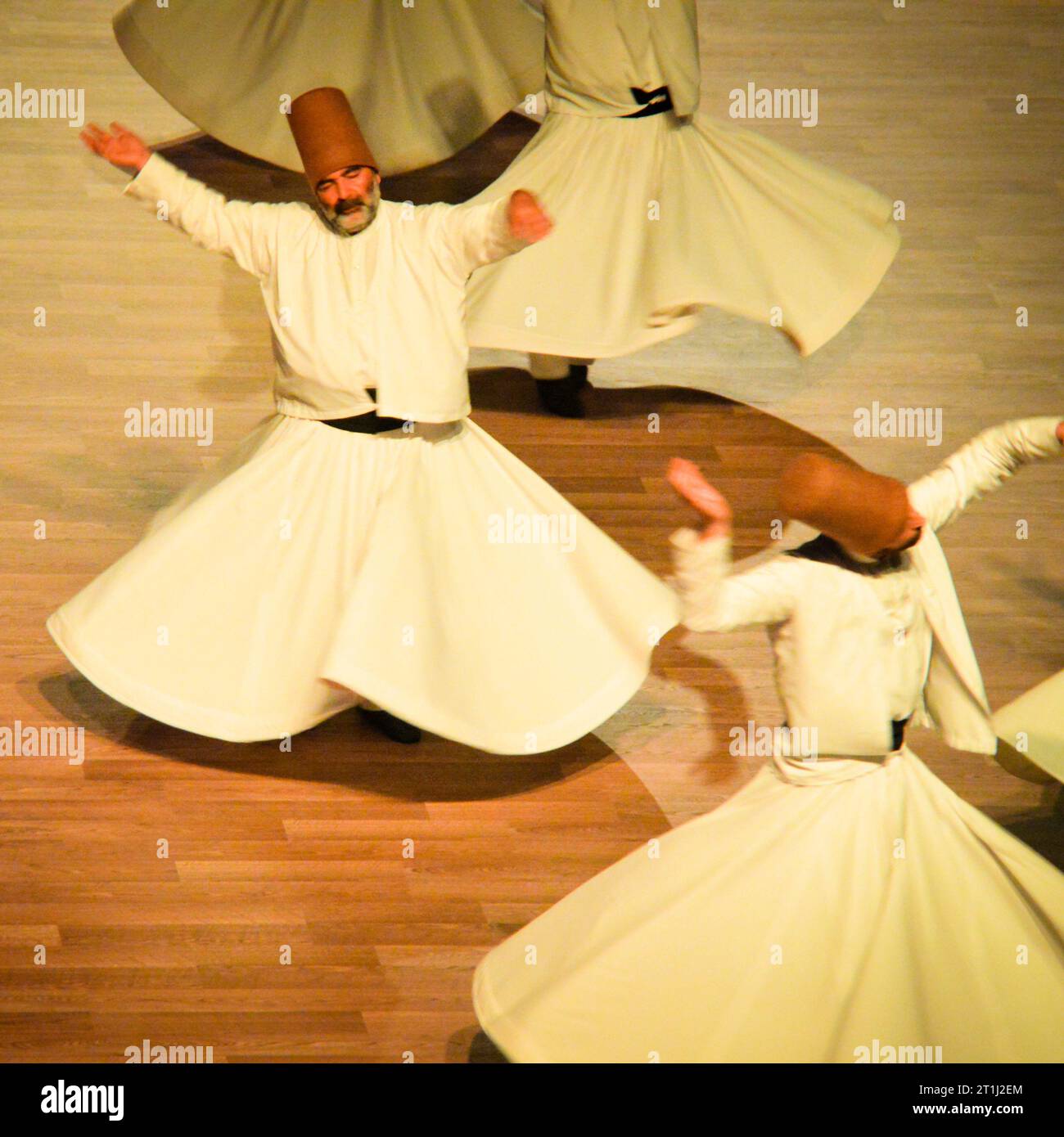 Sema show and dervishes, museum of Mevlana, dervishes spinning around ...