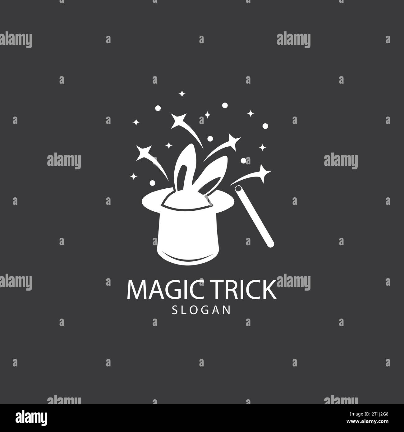 Illustration of magic hat with wand Stock Photo - Alamy