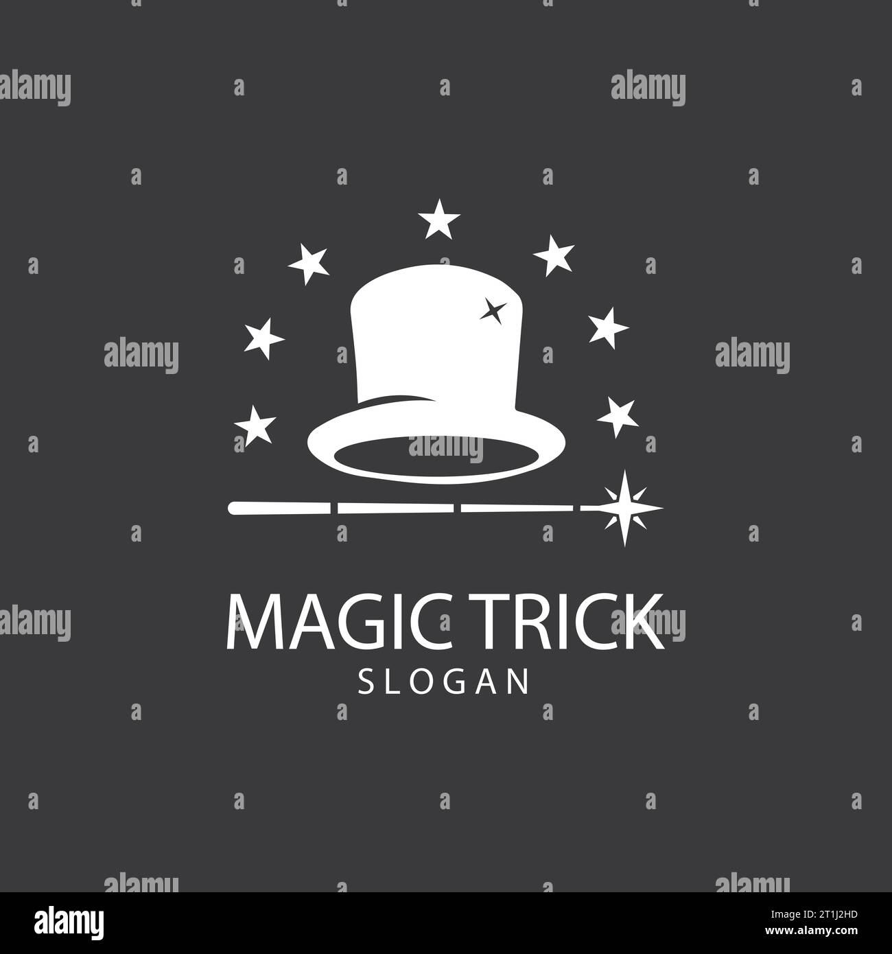 Illustration of magic hat with wand Stock Photo - Alamy