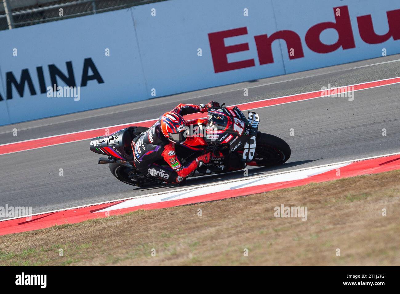 Lombok. 14th Oct, 2023. Maverick Vinales of Aprilia Racing competes ...