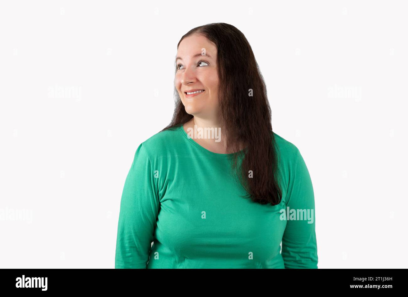 Excited woman laughing over green hi-res stock photography and images ...