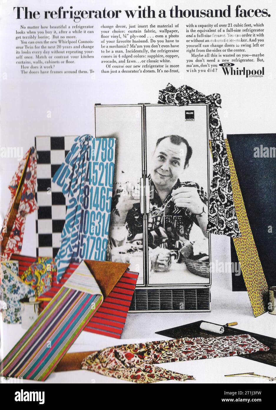 1967 Whirlpool Connoisseur Twin Refrigerator Ad Stock Photo - Alamy