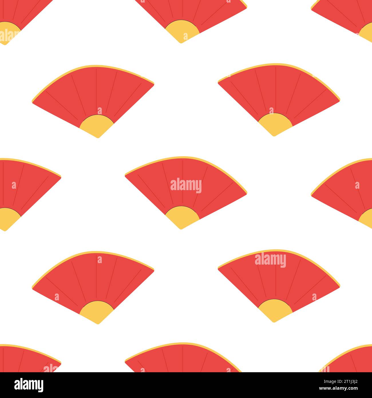 Seamless pattern chinese fan, red. Vector cartoon illustration Stock ...