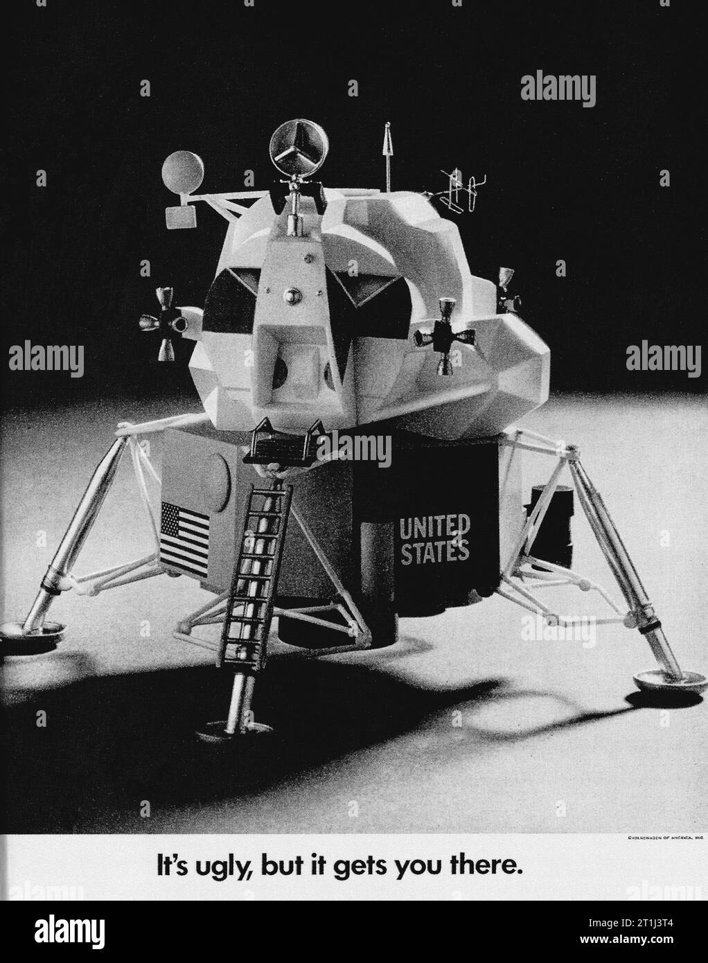 1969 Volkswagen VW Ad. "It's ugly but it gets you there". Apollo 11 ...