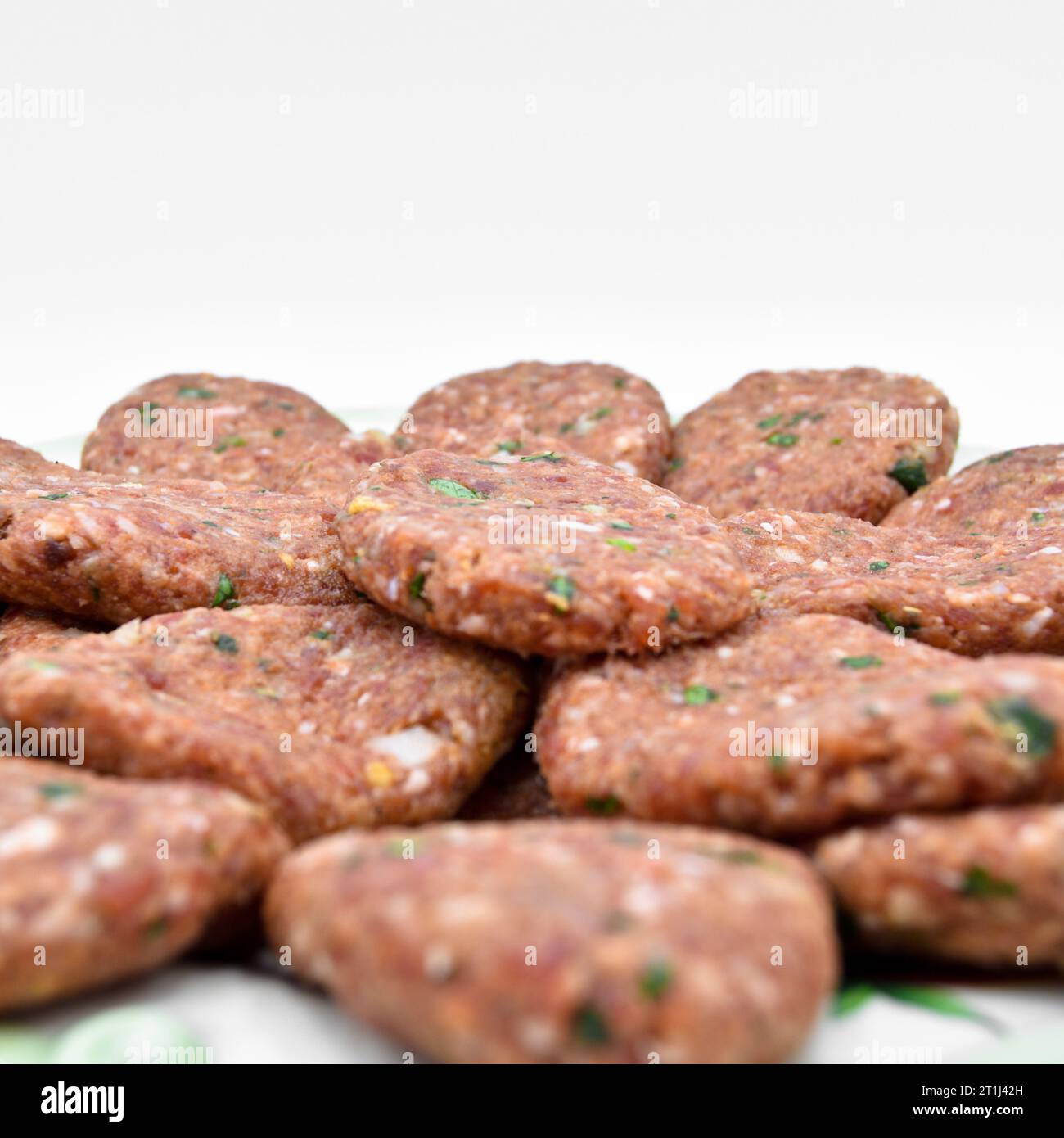 Raw beef meatballs made with various homemade spices, beef kofte kofta ...