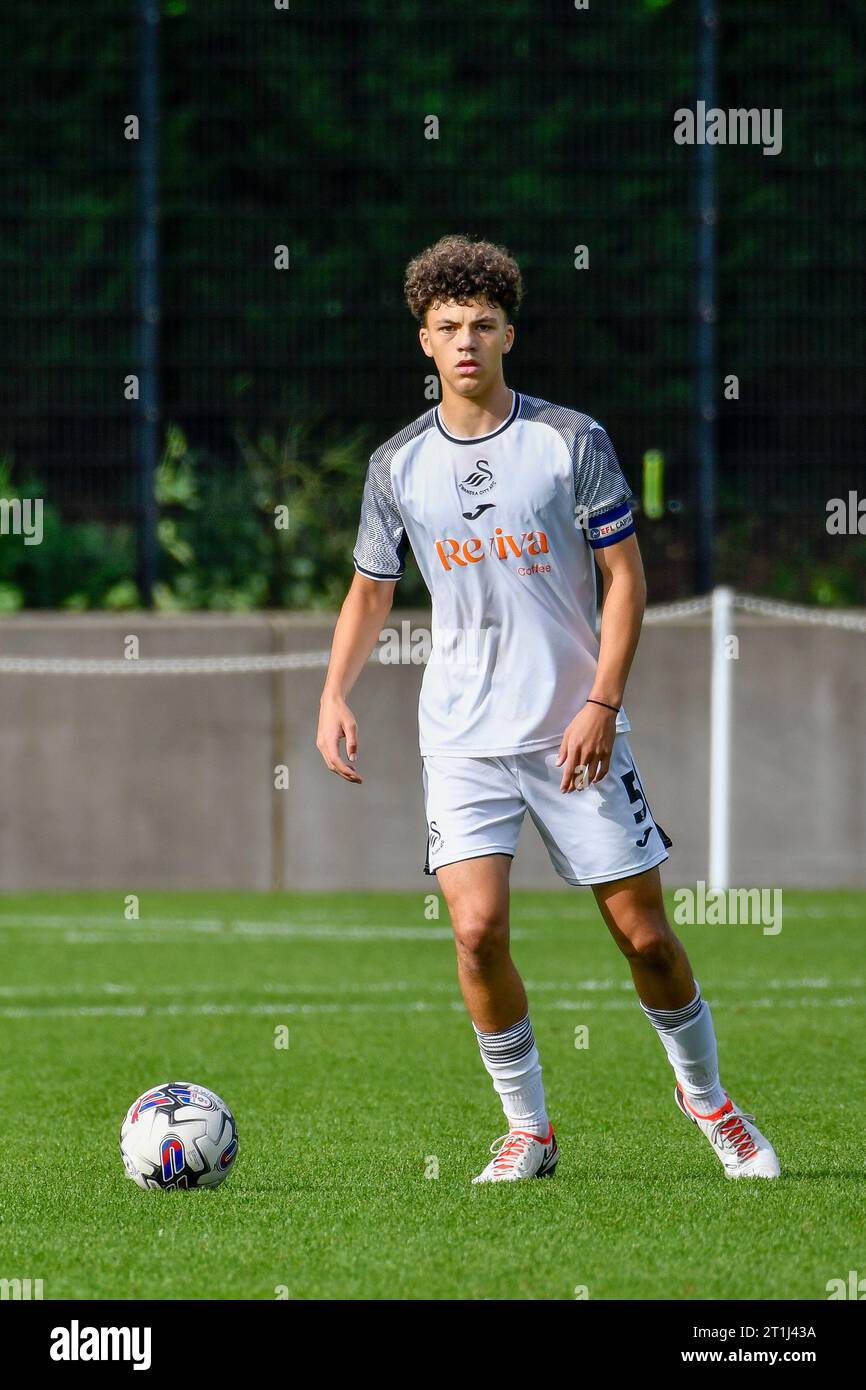 Swansea, Wales. 7 October 2023. Filip Lissah of Swansea City during the ...