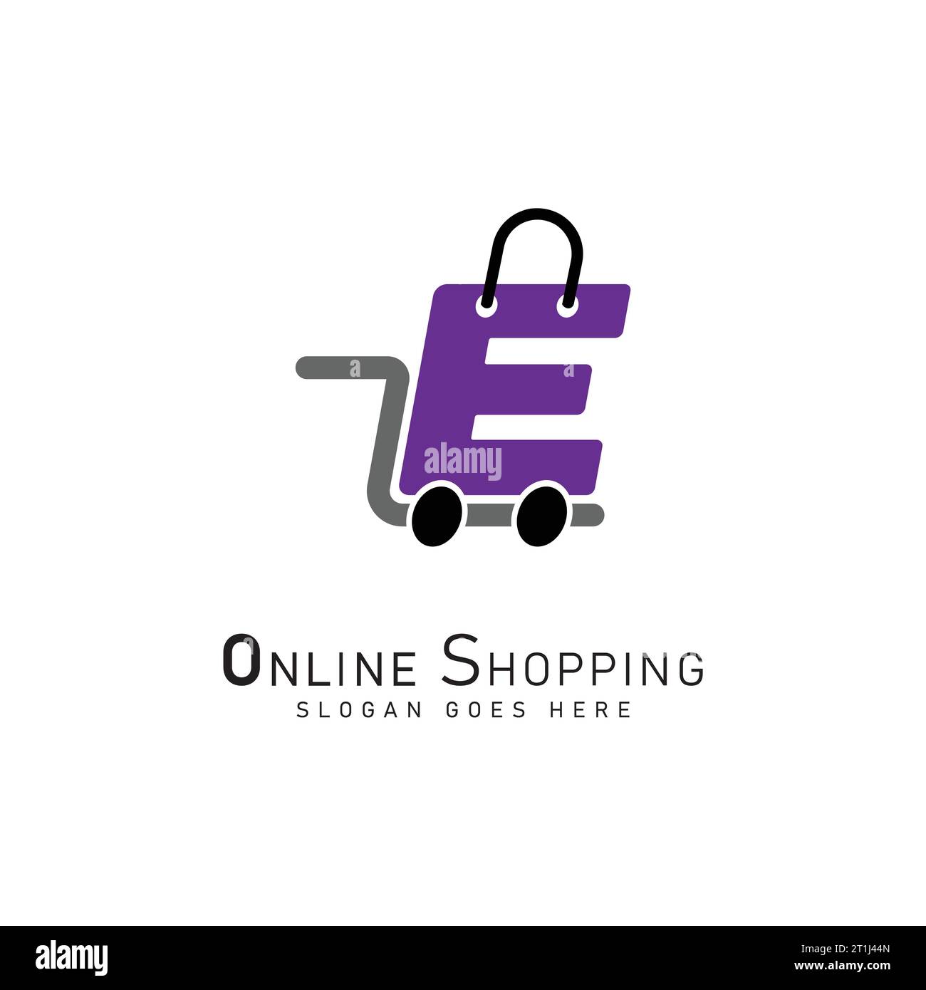 Shopping Cart Letter E Logo. Modern icon symbol template vector design ...