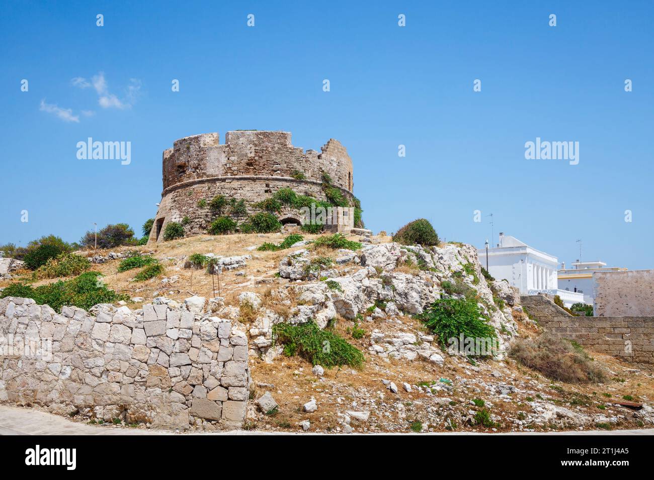 Dead Man's tower, a lookout tower in Santa Maria di Leuca, a village on ...