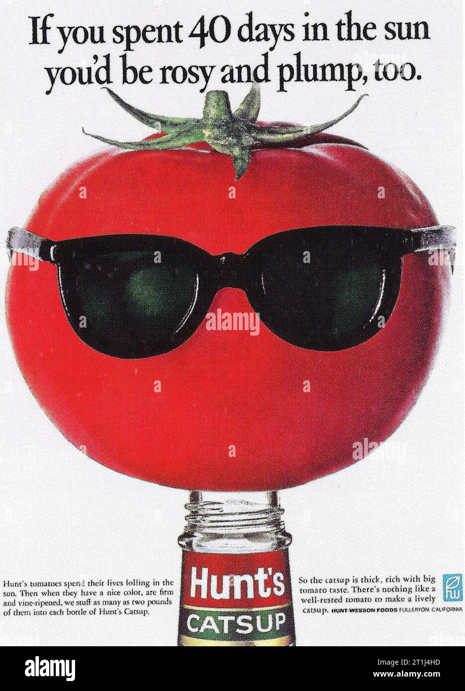 1968 Hunts Tomato Catsup Sunglasses Ad Stock Photo - Alamy
