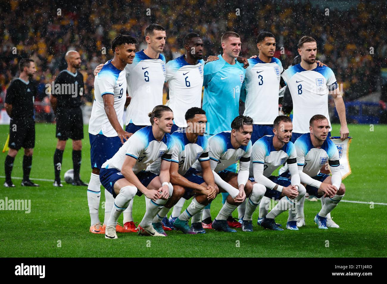 LONDON, UK - 13th Oct 2023: England starting line-up pose for a team ...