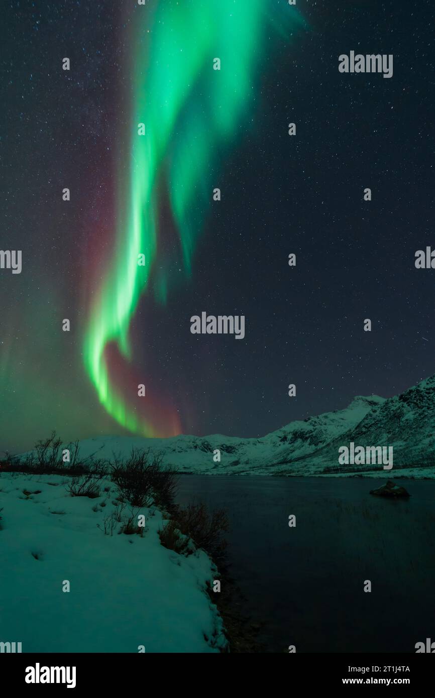 Rare red northern lights, Red Aurora Borealis Stock Photo - Alamy