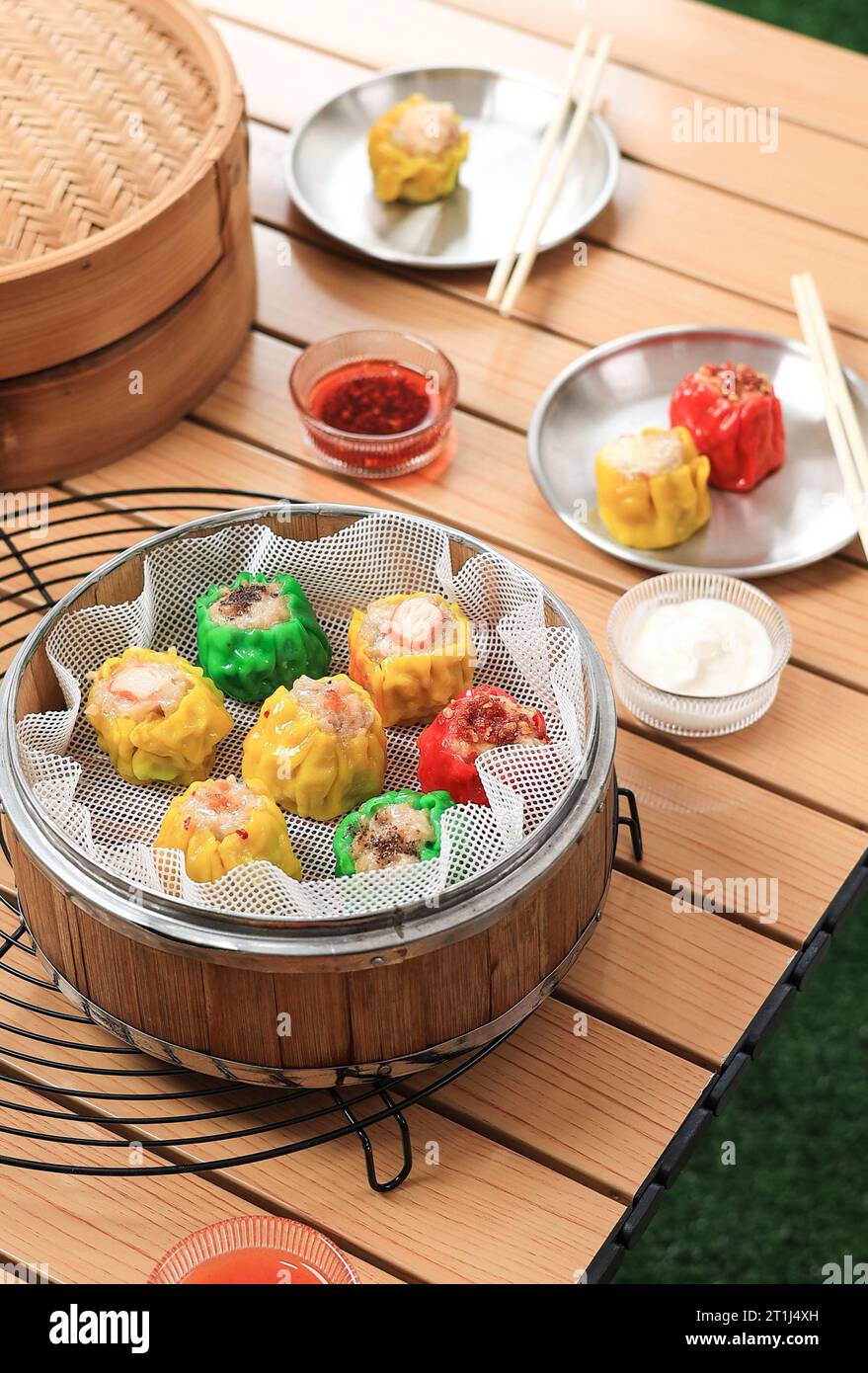 Colorful Siu Mai or Shumai Siomai Dumpling Dimsum with various Topping ...