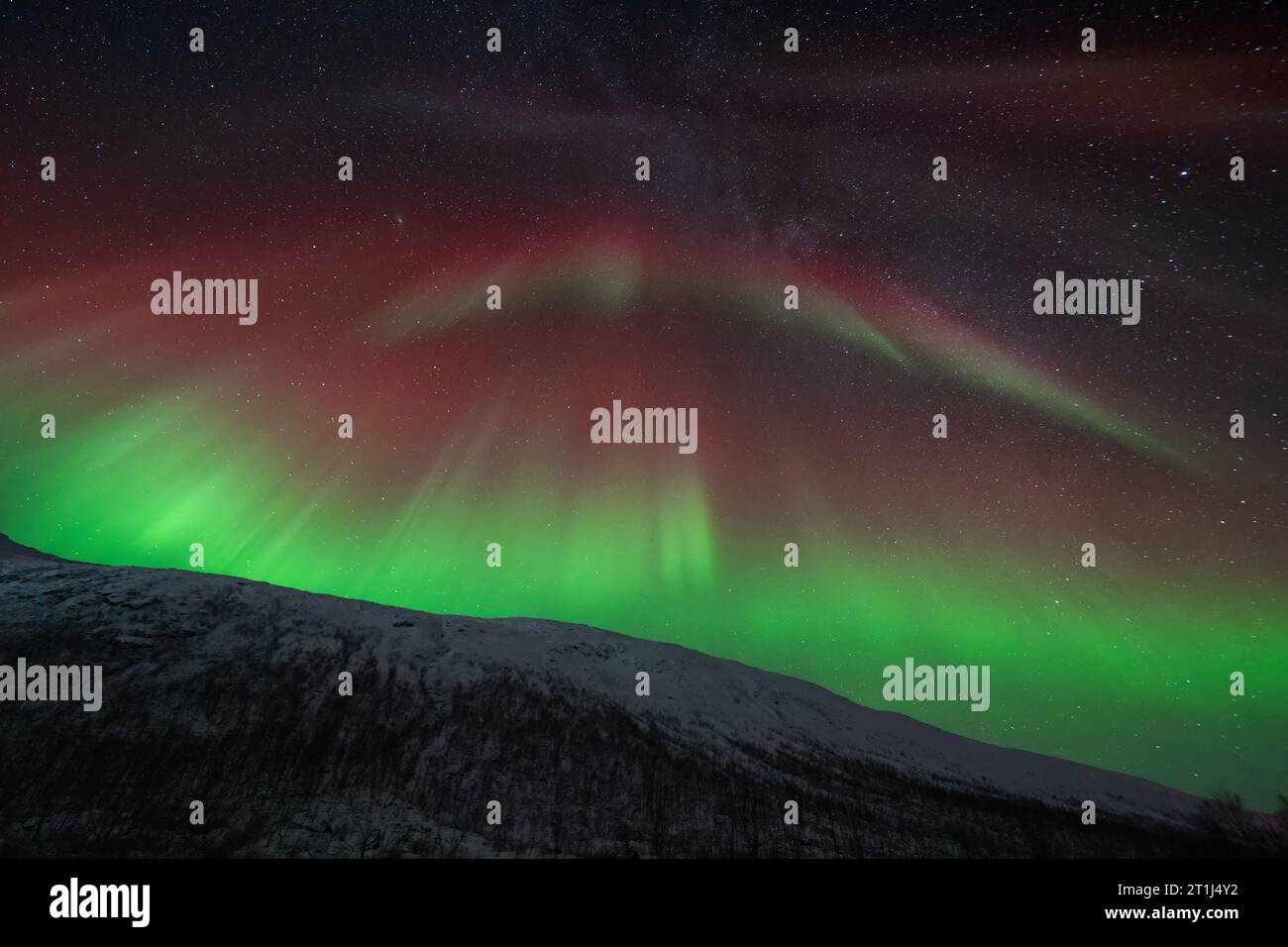 Rare red northern lights, Red Aurora Borealis Stock Photo - Alamy