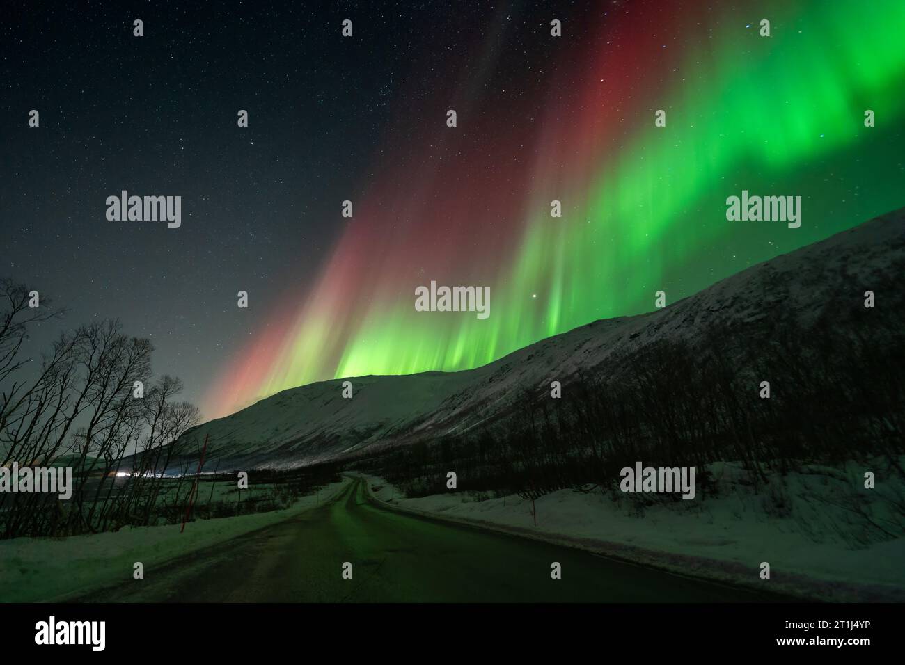 Rare red northern lights, Red Aurora Borealis Stock Photo - Alamy