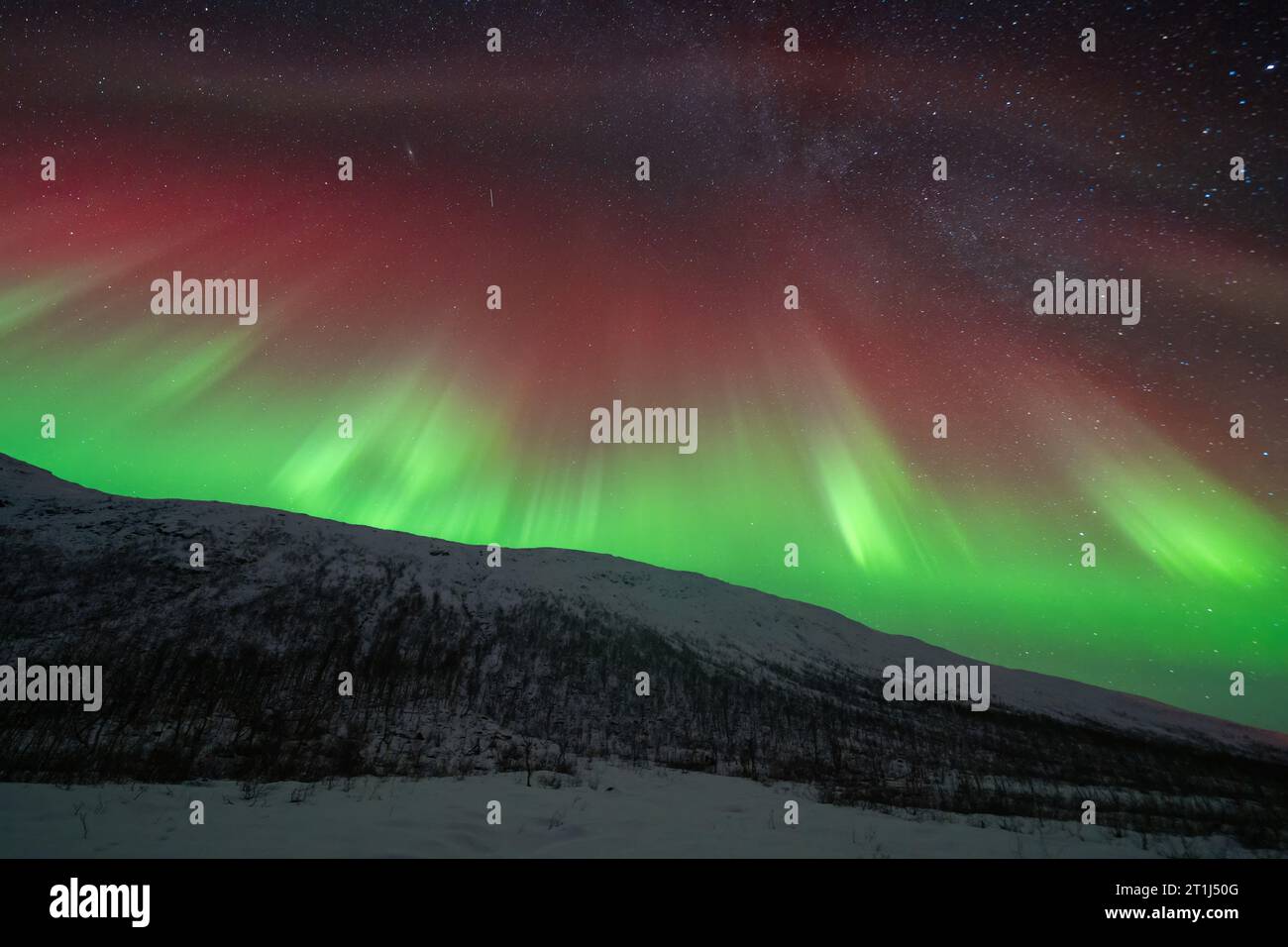Rare red northern lights, Red Aurora Borealis Stock Photo - Alamy