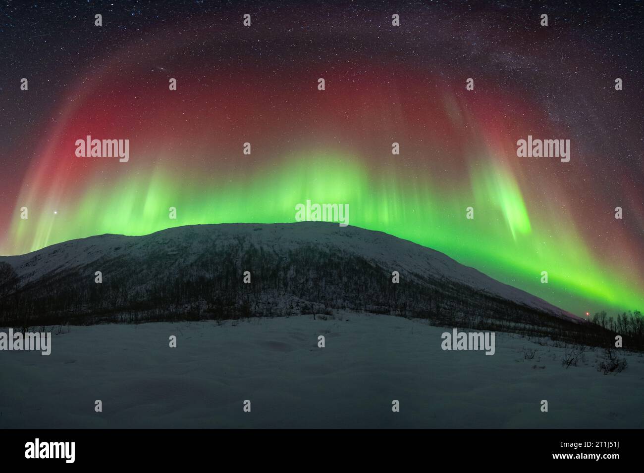 Rare red northern lights, Red Aurora Borealis Stock Photo - Alamy
