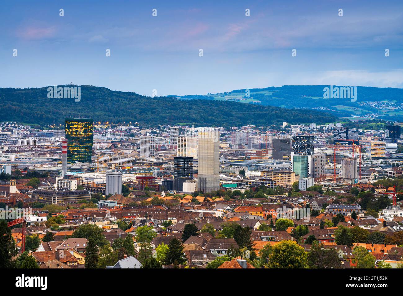 Zurich, Switzerland with modern high rises at twilight Stock Photo - Alamy