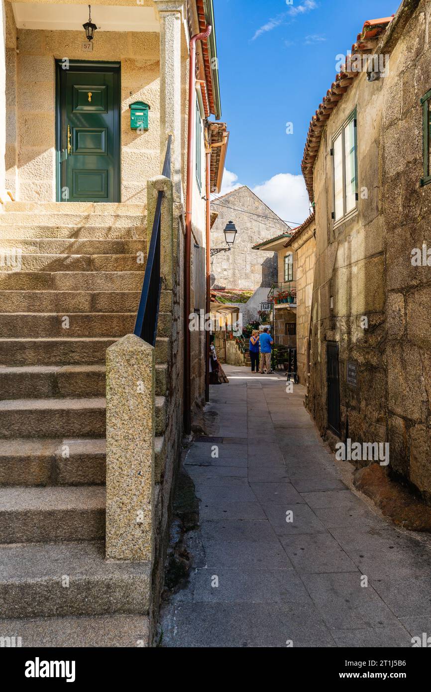 Combarro, Spain, September 11, 2023. Street of the beautiful and ...