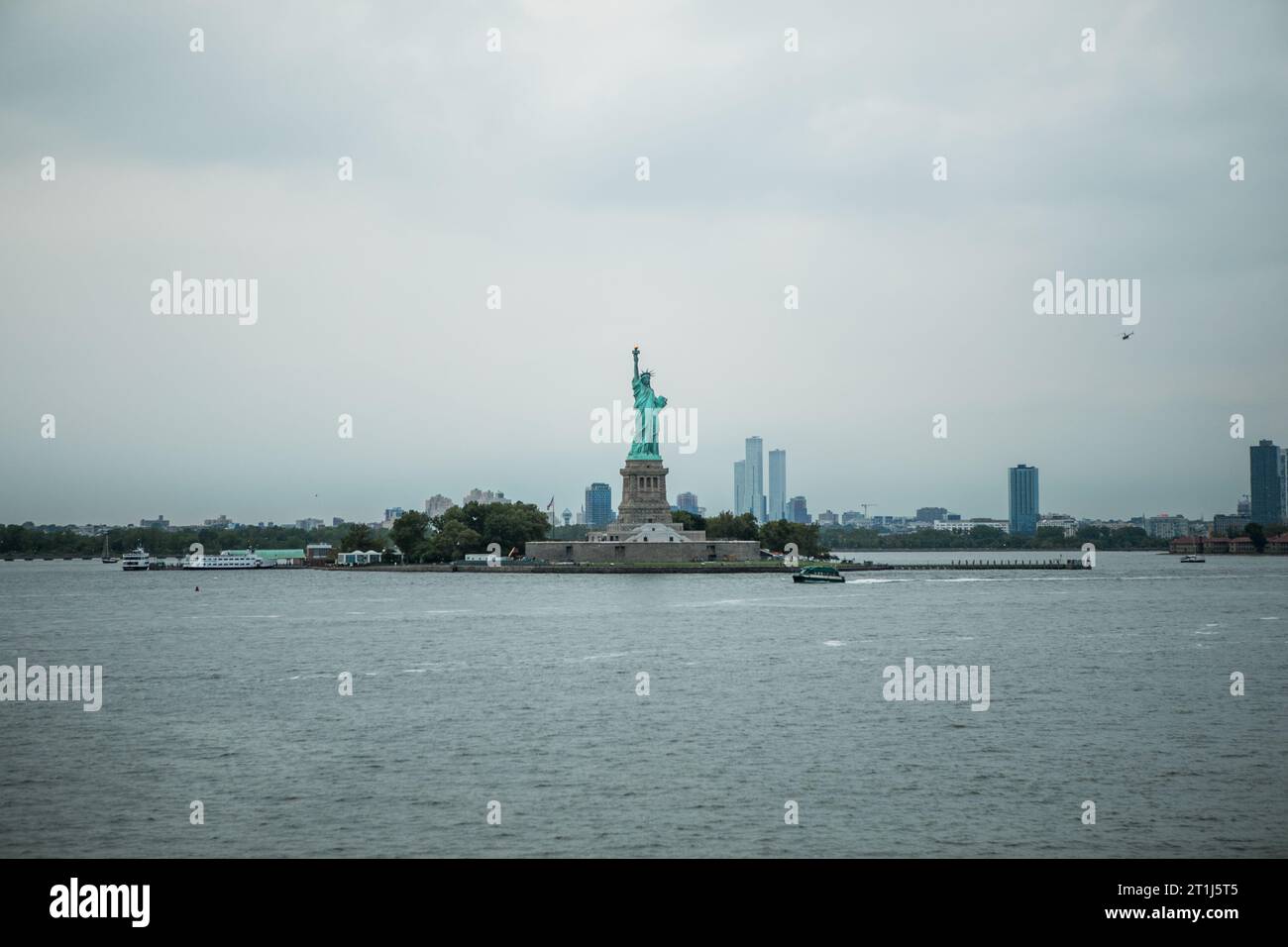 Beautiful view of Statue of Liberty on Liberty island in New York in ...