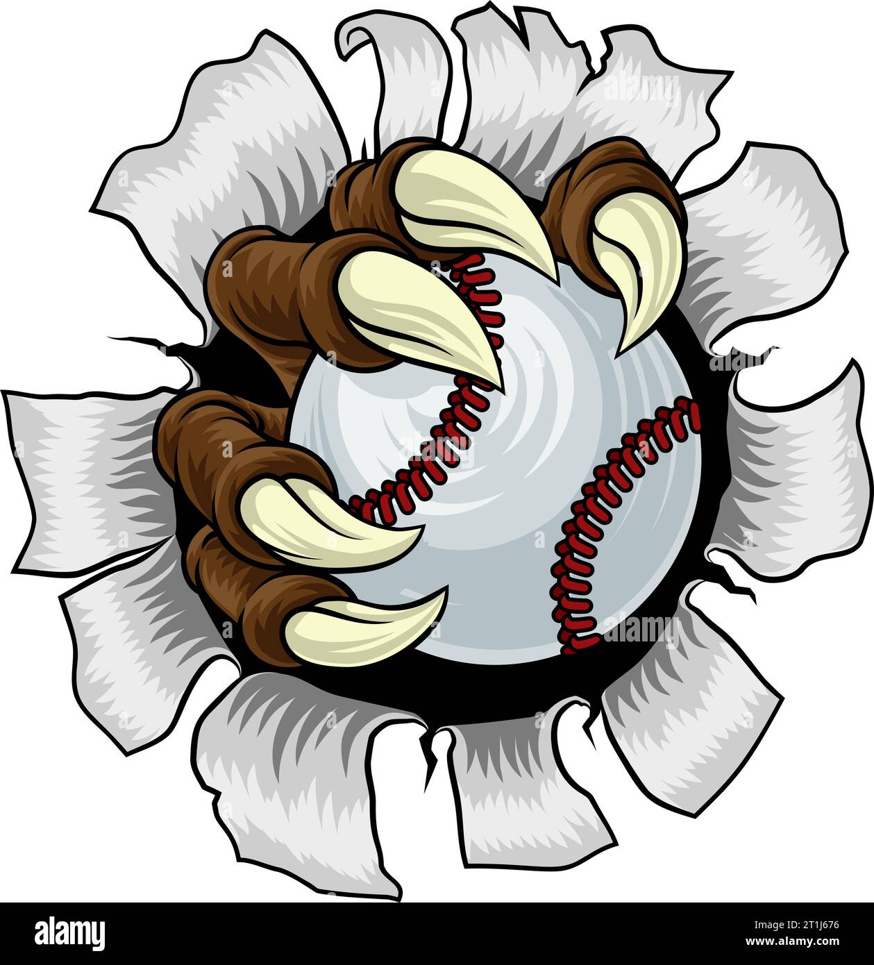 Baseball Ball Claw Cartoon Monster Animal Hand Stock Vector Image & Art ...