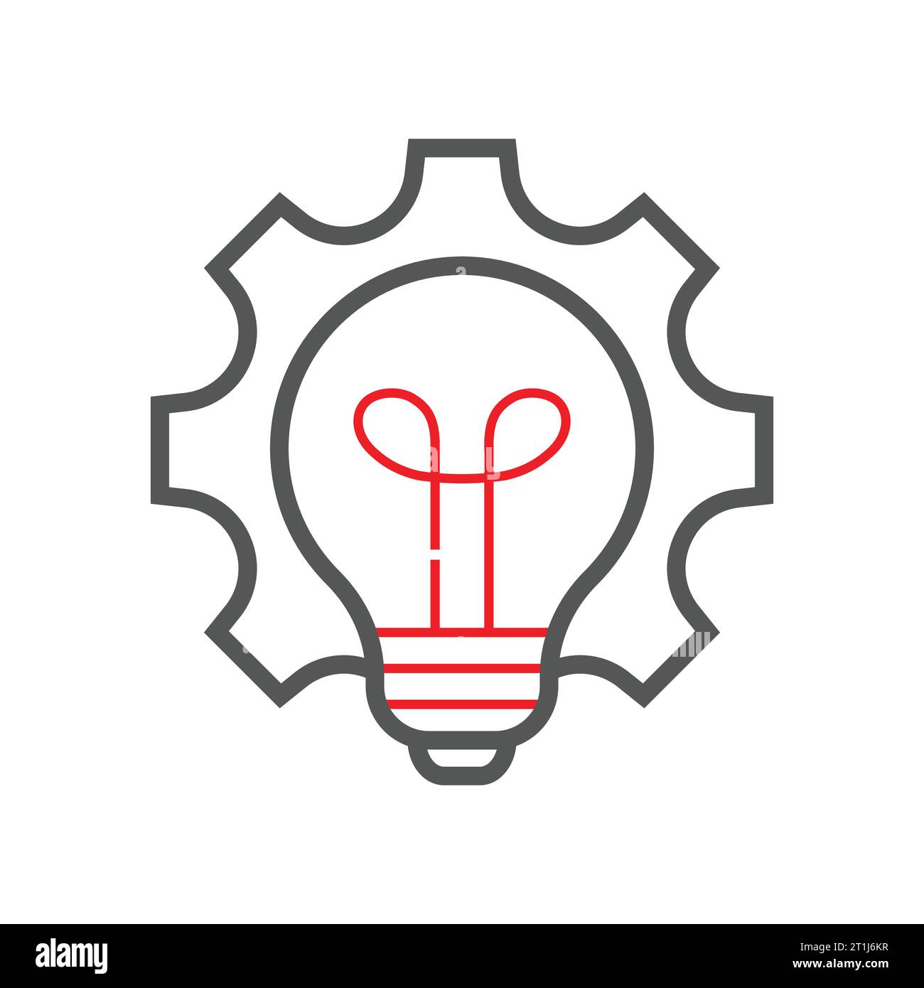 Vector innovation icon. Light bulb and cog. Premium quality graphic design element. Modern sign ...