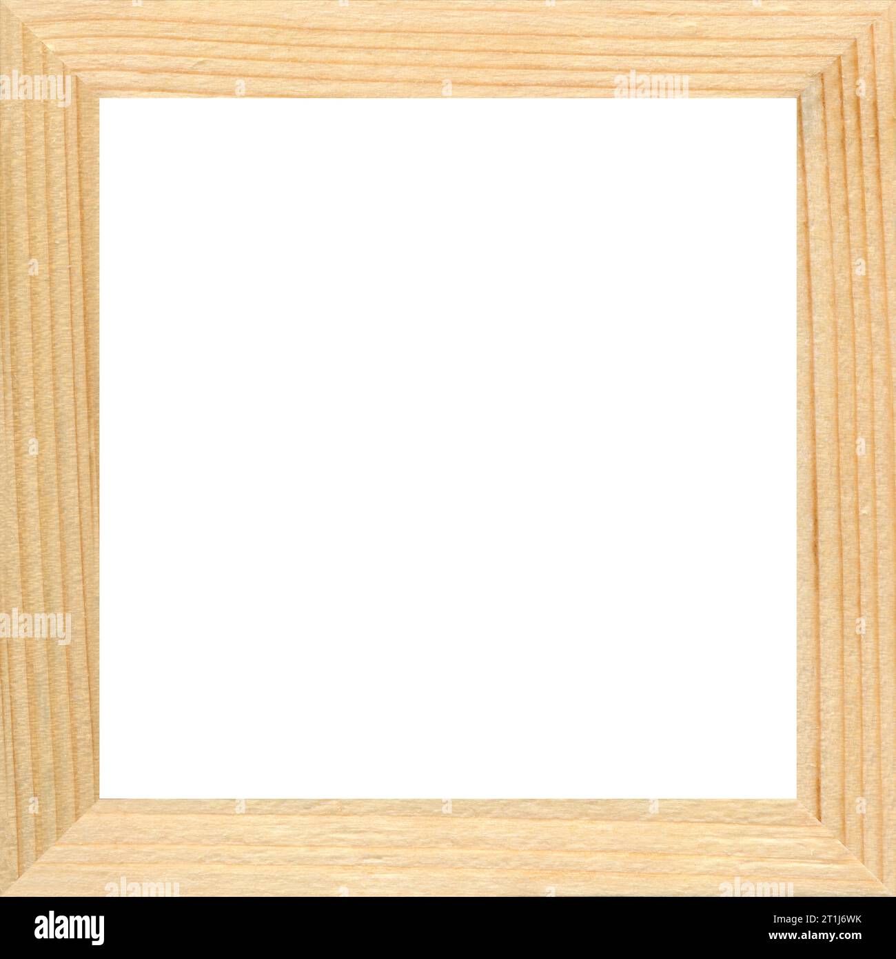 Square wooden frame cut from pine wood texture, isolated on white ...