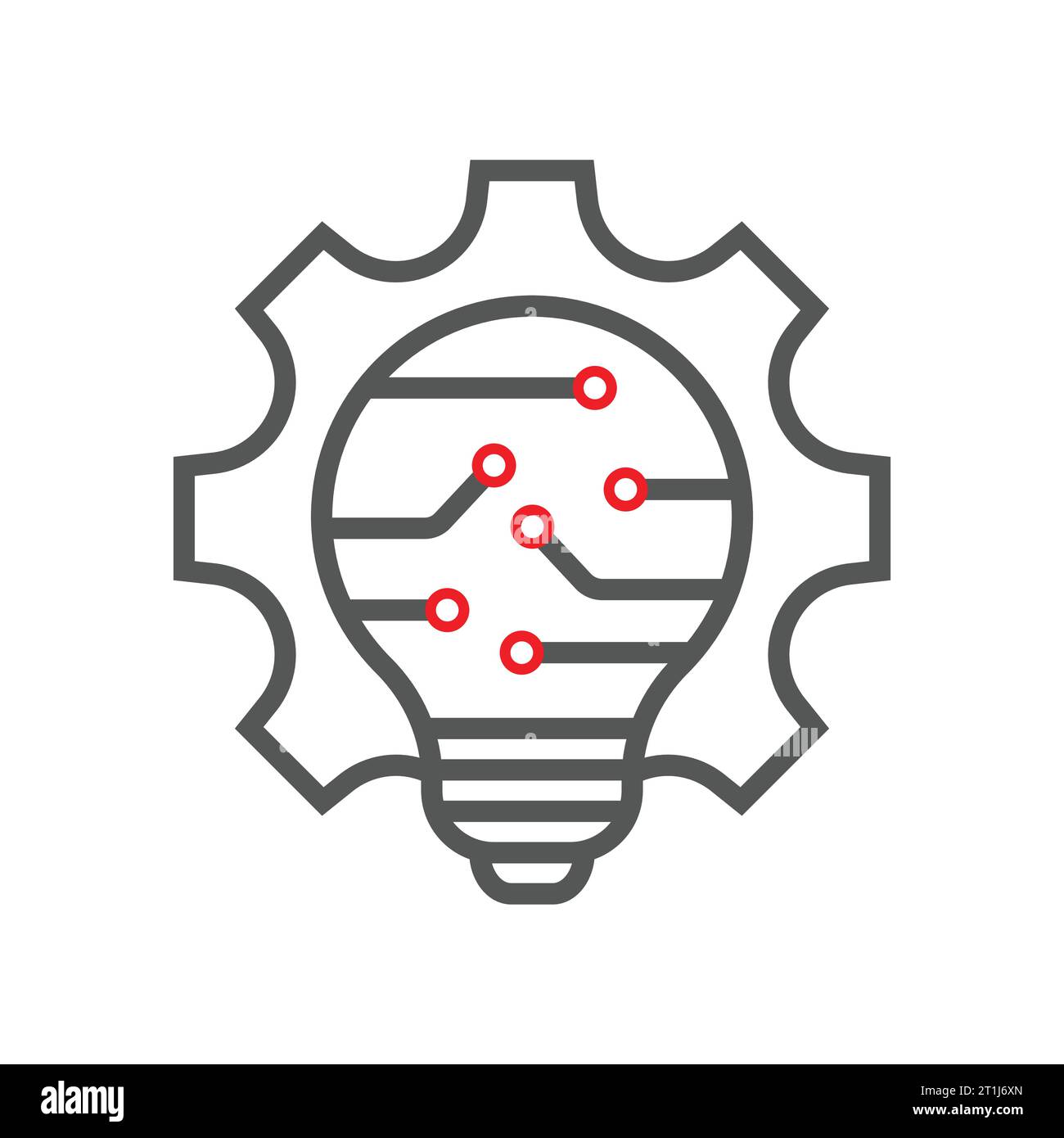 Gear electronics and light bulb. Technical electronic innovation ...
