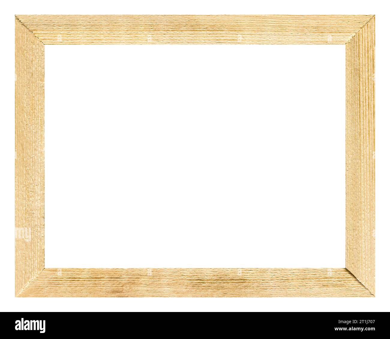 Rectangle wooden frame cut from pine wood texture, isolated on white ...