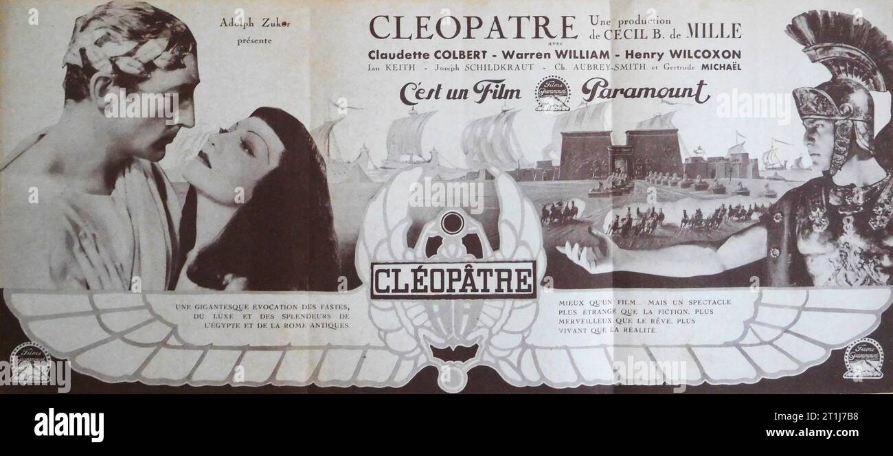 CLAUDETTE COLBERT WARREN WILLIAM and HENRY WILCOXON in CLEOPATRA 1934 director CECIL B. DeMILLE ...