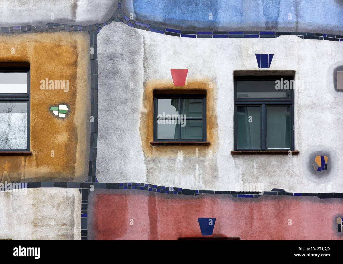 VIENNA, Austria - January 5, 2023: Detail of the colorful facade of the ...