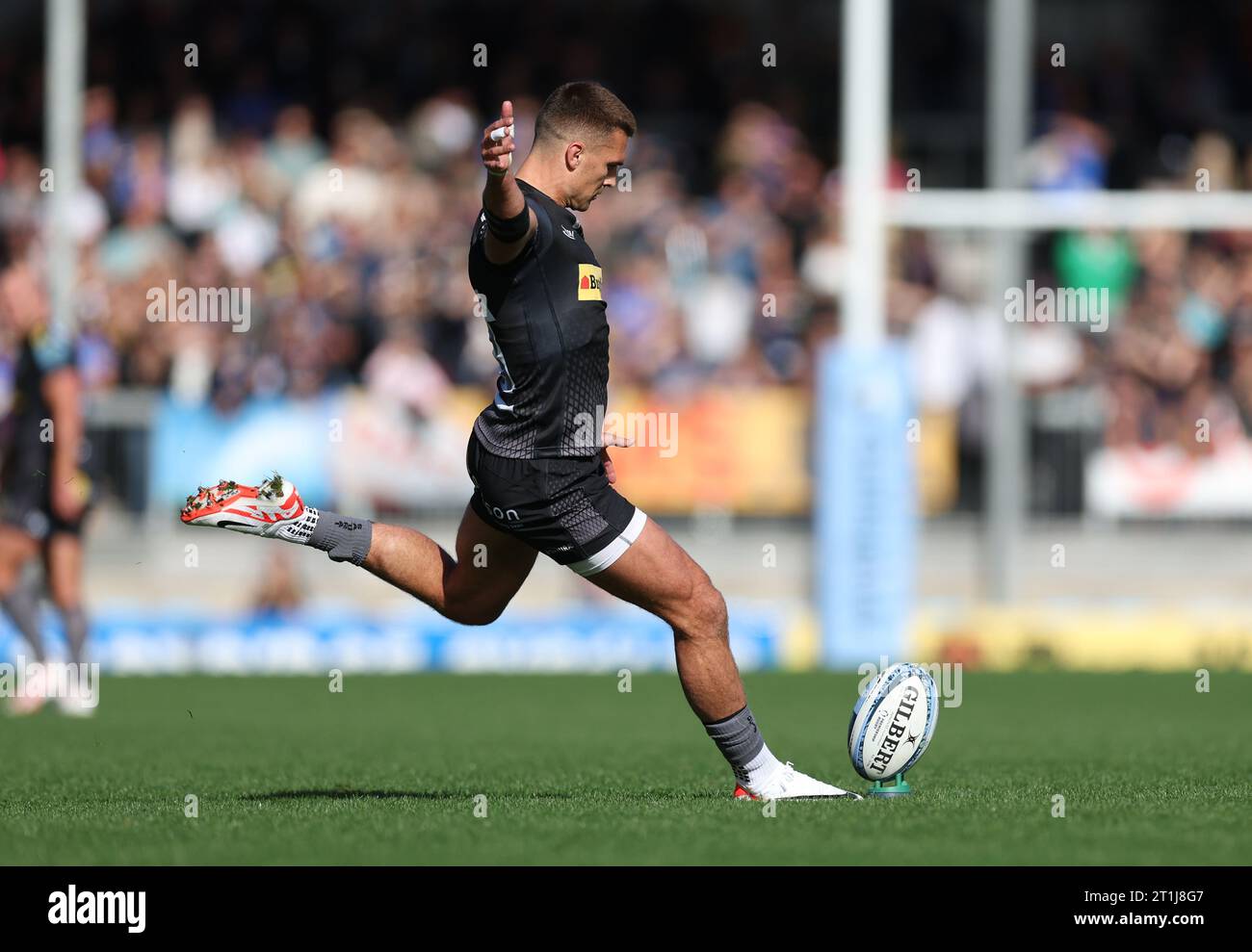 Exeter Chiefs' Henry Slade kicks a conversion during the Gallagher ...