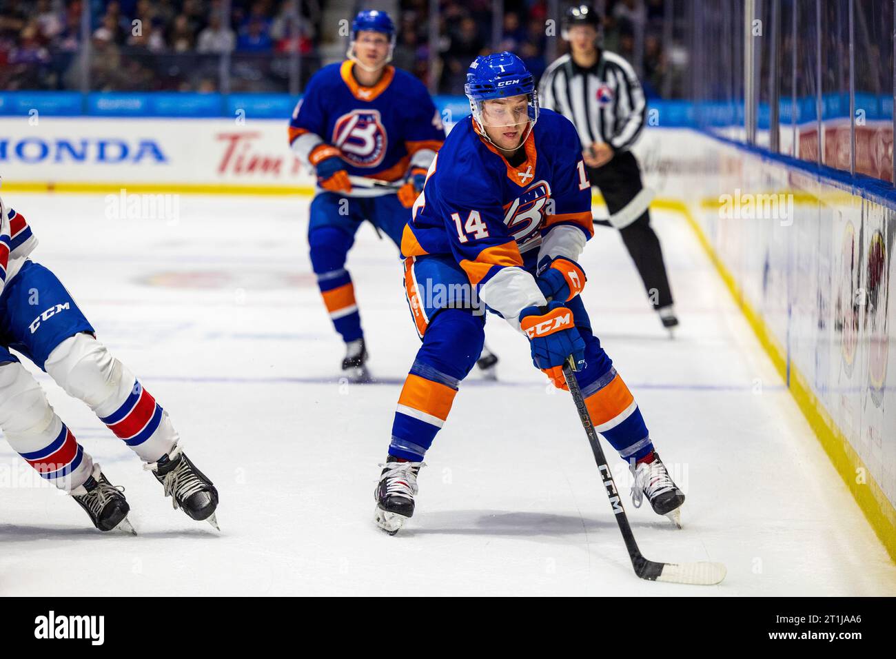 USA. 13th Oct, 2023. October 13th 2023: Bridgeport Islanders forward ...