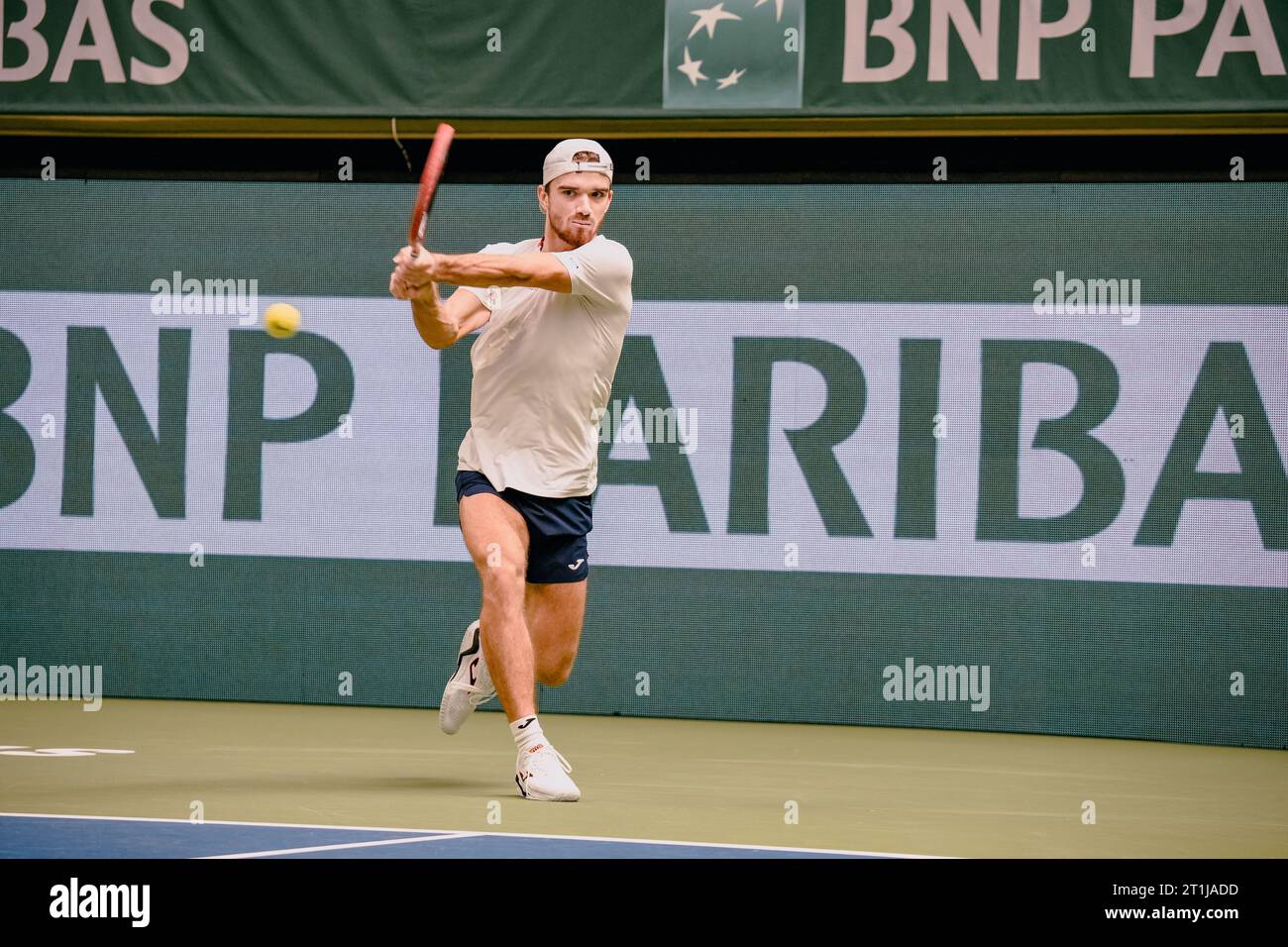 Stockholm, Kungliga tennishallen, Tomáš Macháč against Duje Ajduković ...