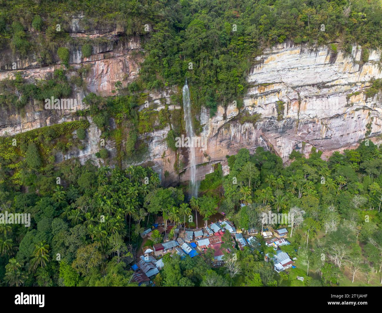 Aerial view of Harau Valley, a popular tourist spot featuring mountains ...