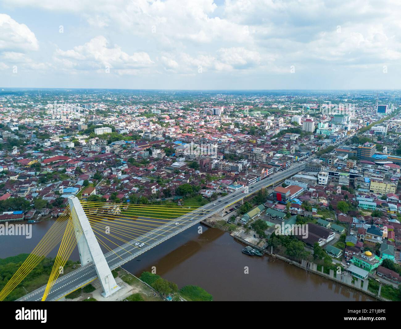 Aerial drone view of Siak Bridge IV (Abdul Jalil Alamuddin Syah Bridge ... Aerial drone view of Siak Bridge IV (Abdul Jalil Alamuddin Syah Bridge ...