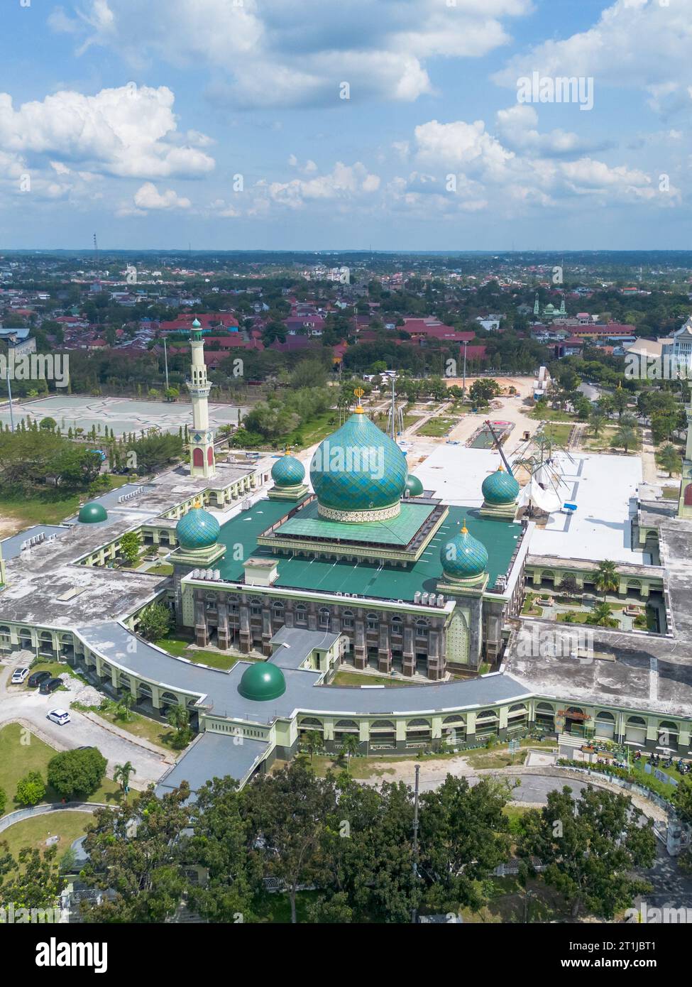 Aerial View of An Nur Great Mosque, Pekanbaru, Riau, Indonesia with ...