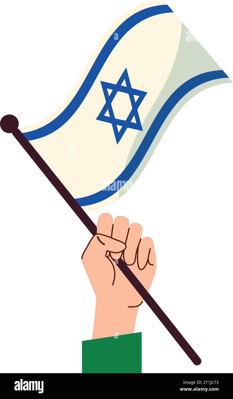 israel flag with hand waving Stock Vector Image & Art - Alamy