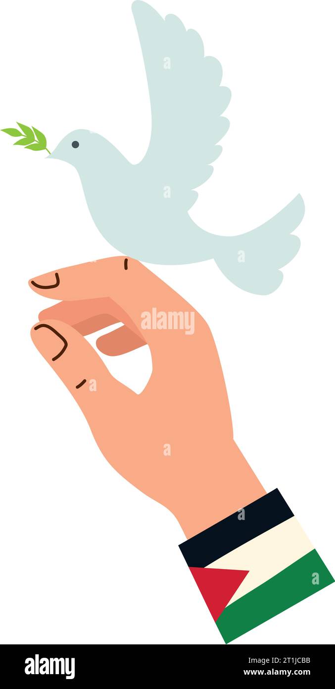 palestine flag in hand with dove Stock Vector Image & Art - Alamy