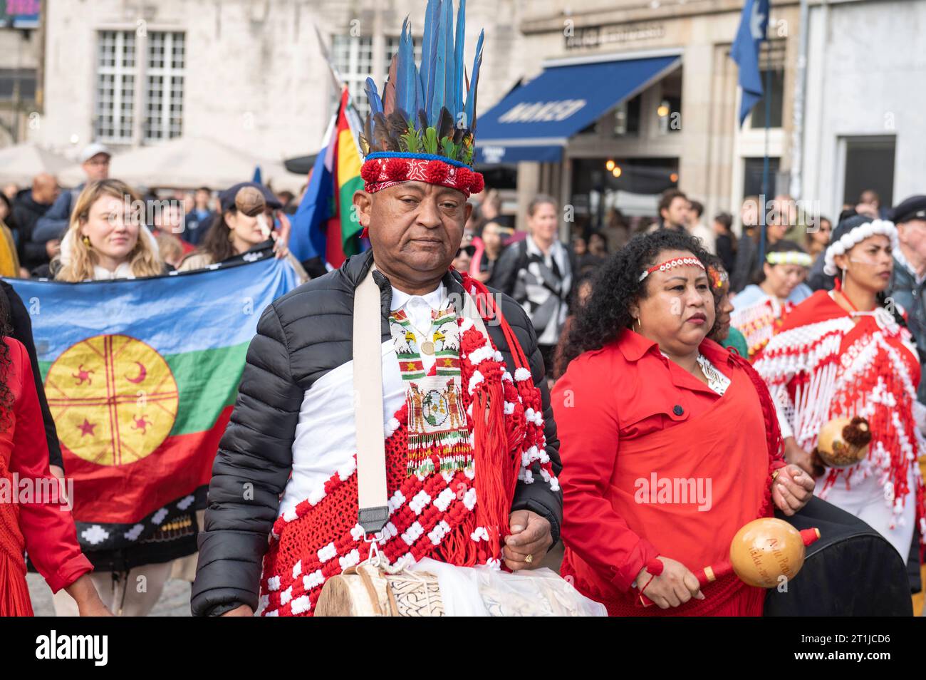 Amsterdam The, Netherlands. 14th Oct, 2023. Members of various ...